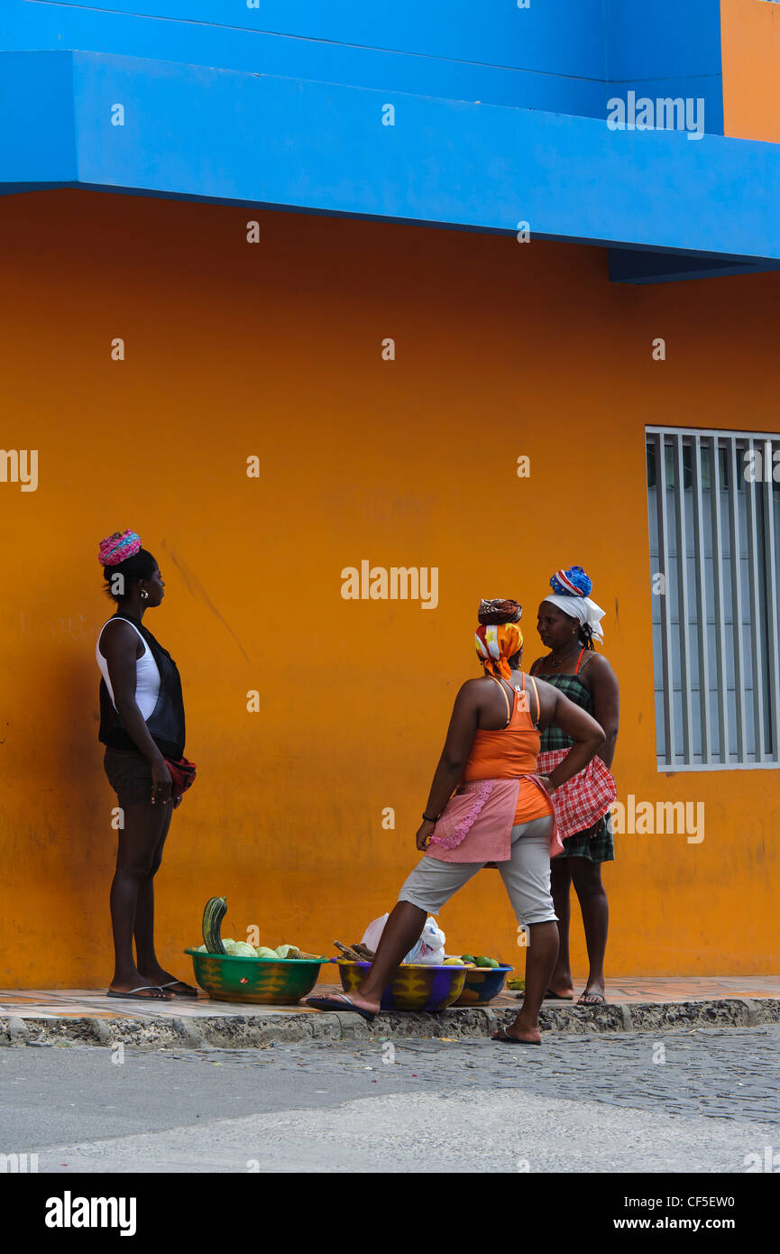 Women in Espargos, Sal, Sal Island, Cape Verde Islands, Africa Stock ...