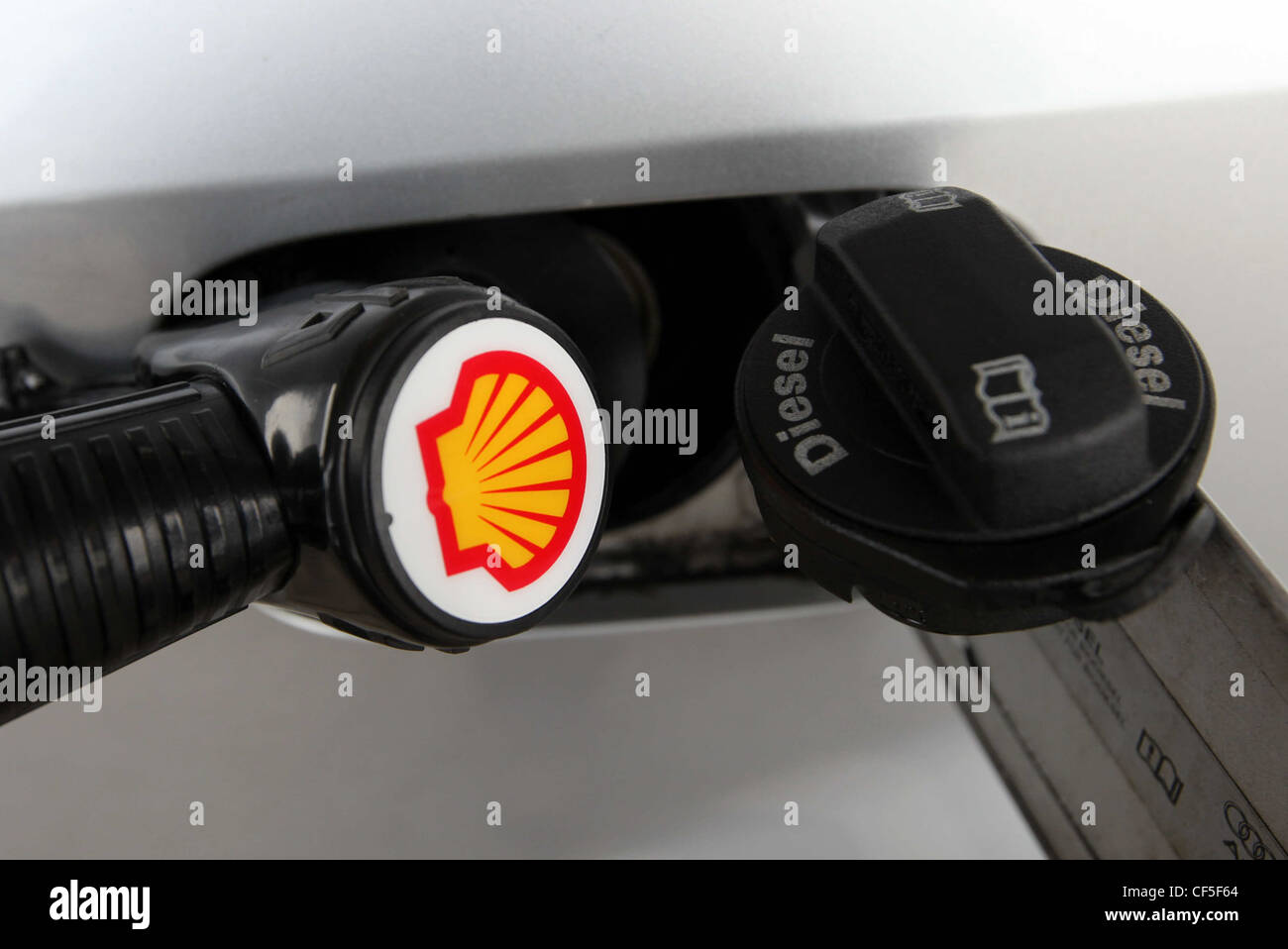 SHELL PETROL PUMP AT A GARAGE Stock Photo - Alamy