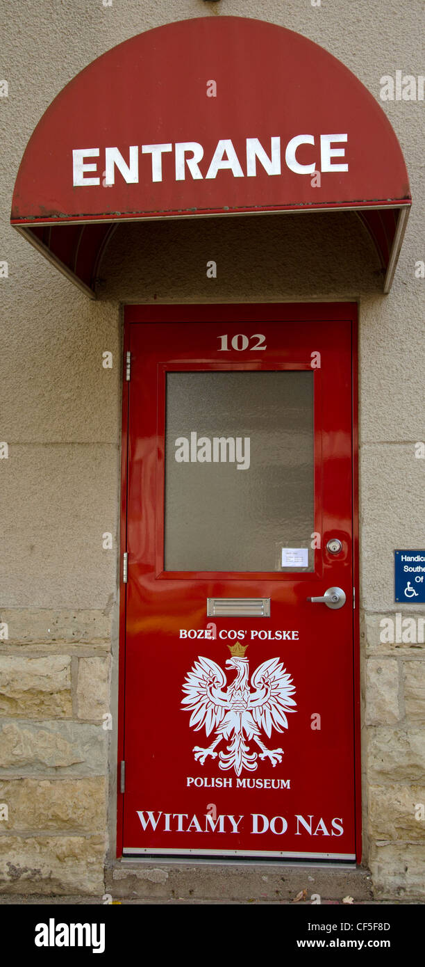 Entrance to the Polish Museum in Winona, Minnesota which has exhibits ...