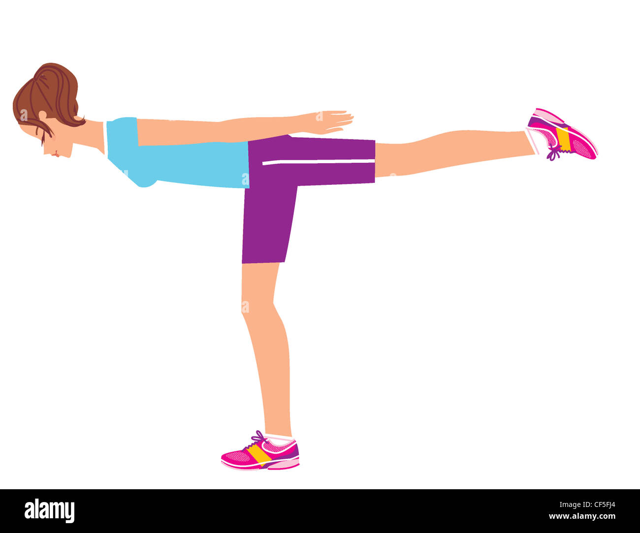 One leg forward bend Cut Out Stock Images & Pictures - Alamy