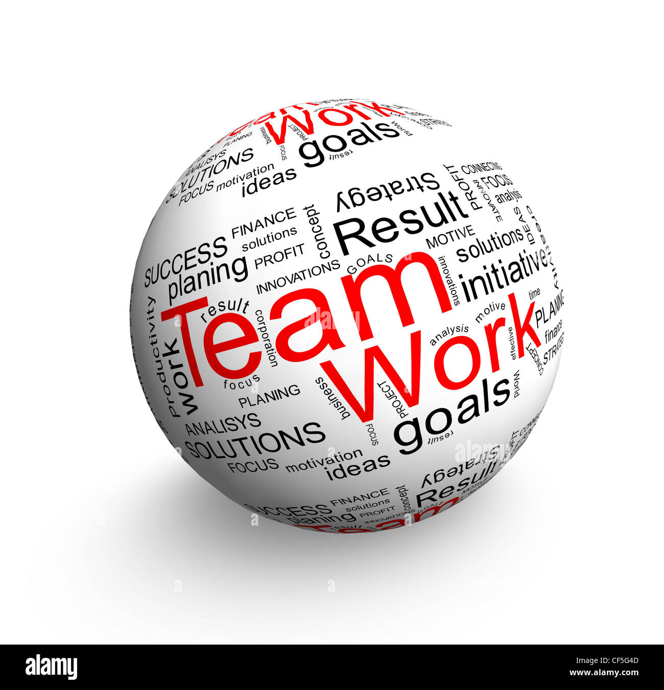 Teamwork words ball Stock Photo - Alamy