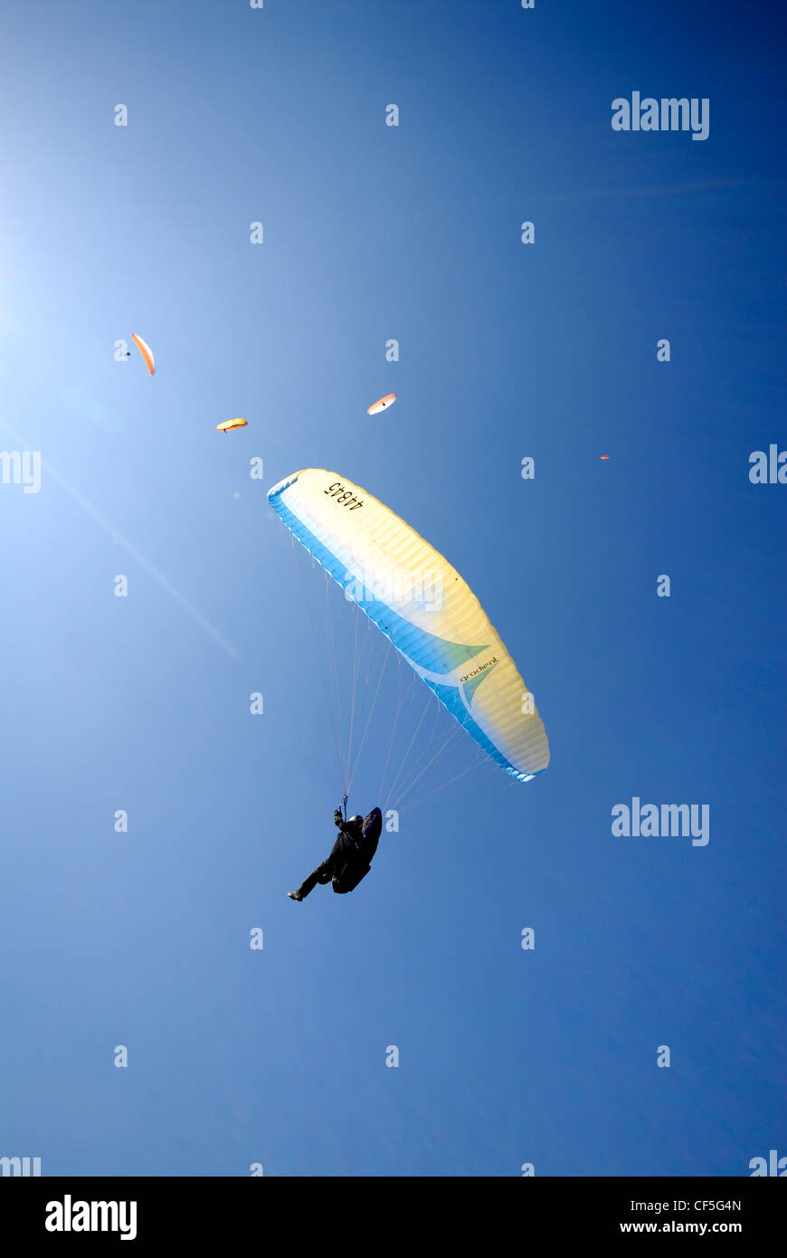 Paraglider Pilots Flying High Resolution Stock Photography and Images ...