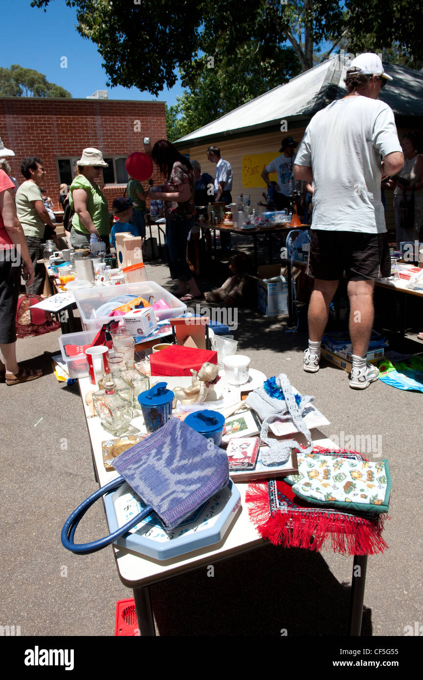 Assorted goods for sale at school fete Stock Photo - Alamy