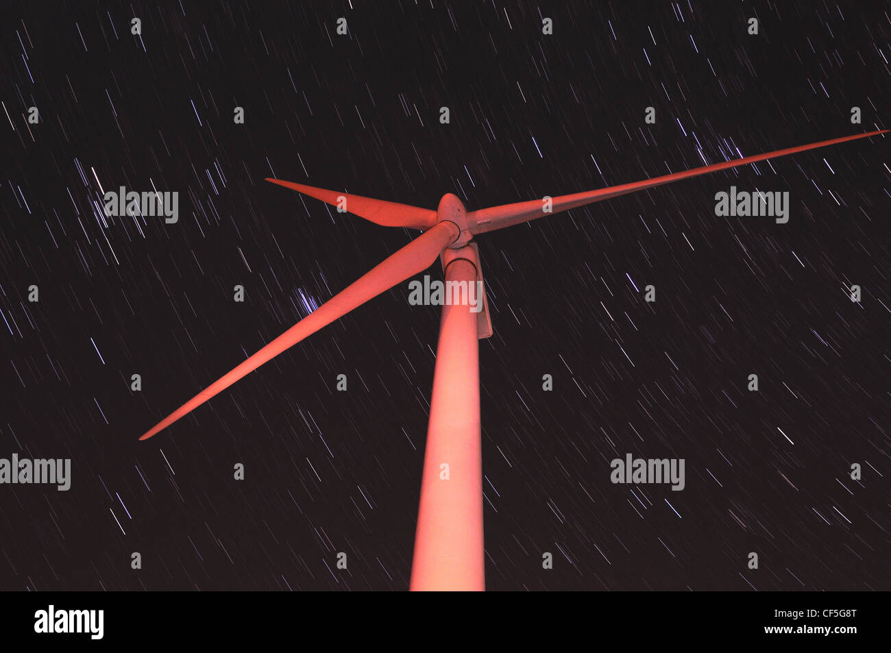 Wind farm at night Stock Photo - Alamy