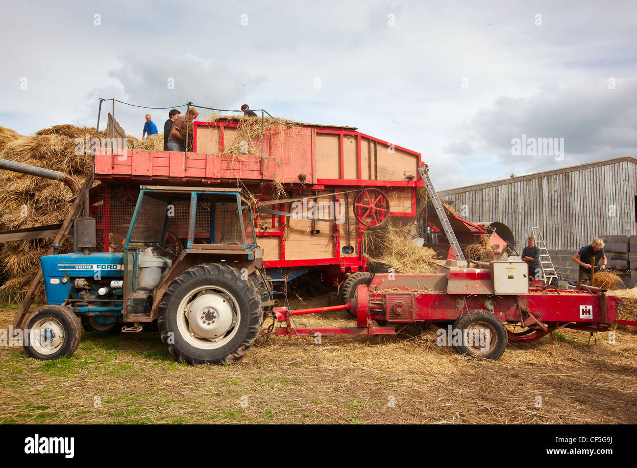 Traditional threshing machine from 1895, used to separate the grain ...