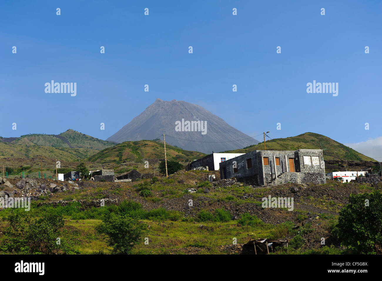 Volcano Pico seen from Figueira, Fogo Island, Cape Verde Islands ...