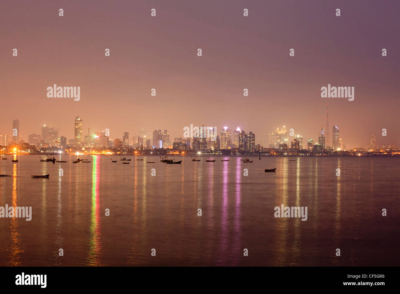 Mumbai skyline across river, India Stock Photo - Alamy