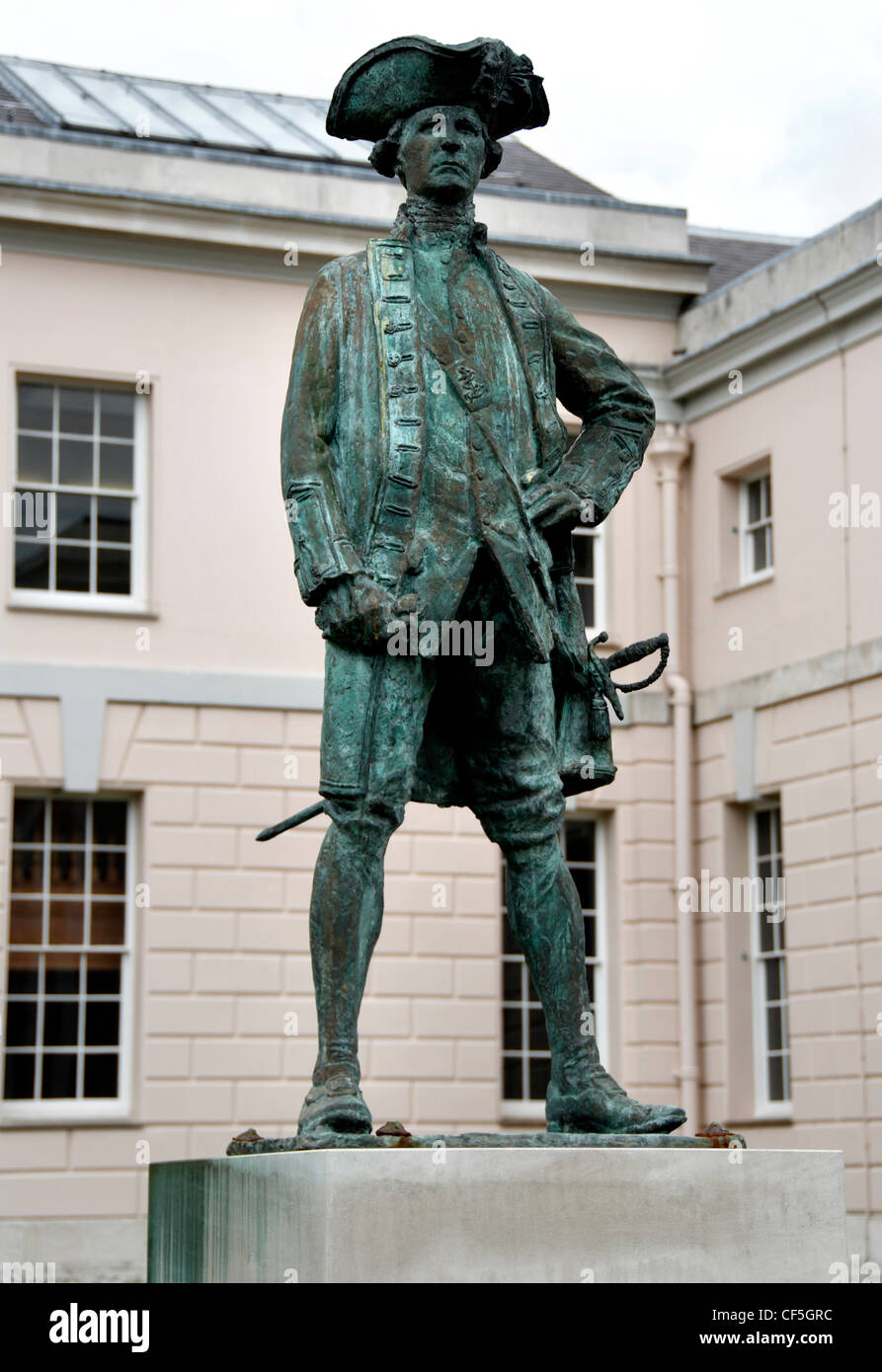 A statue of Captain James Cook at the Old Royal Naval College Stock ...