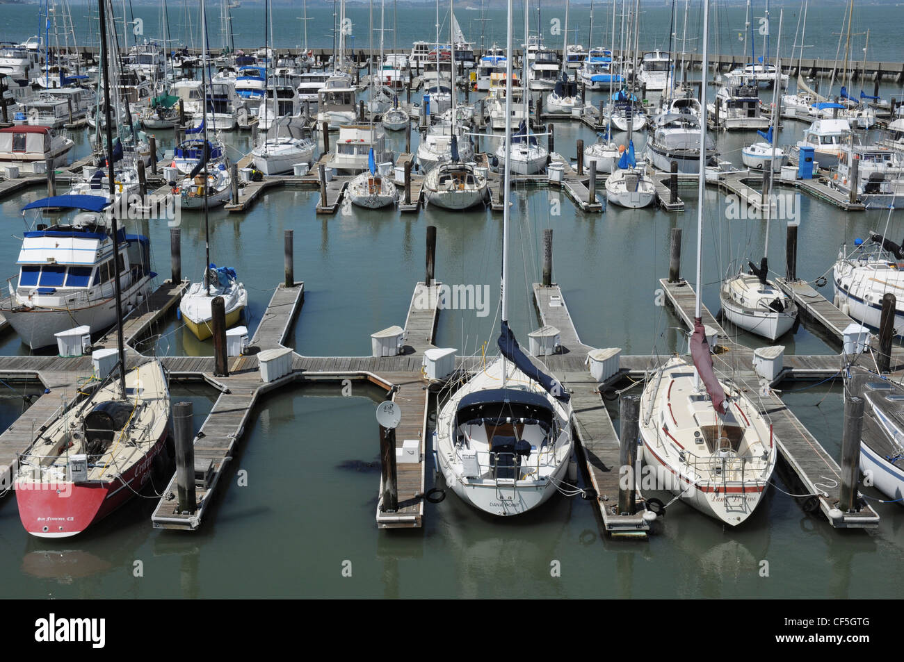 Yachts moored in marina, San Francisco, California, USA Stock Photo - Alamy