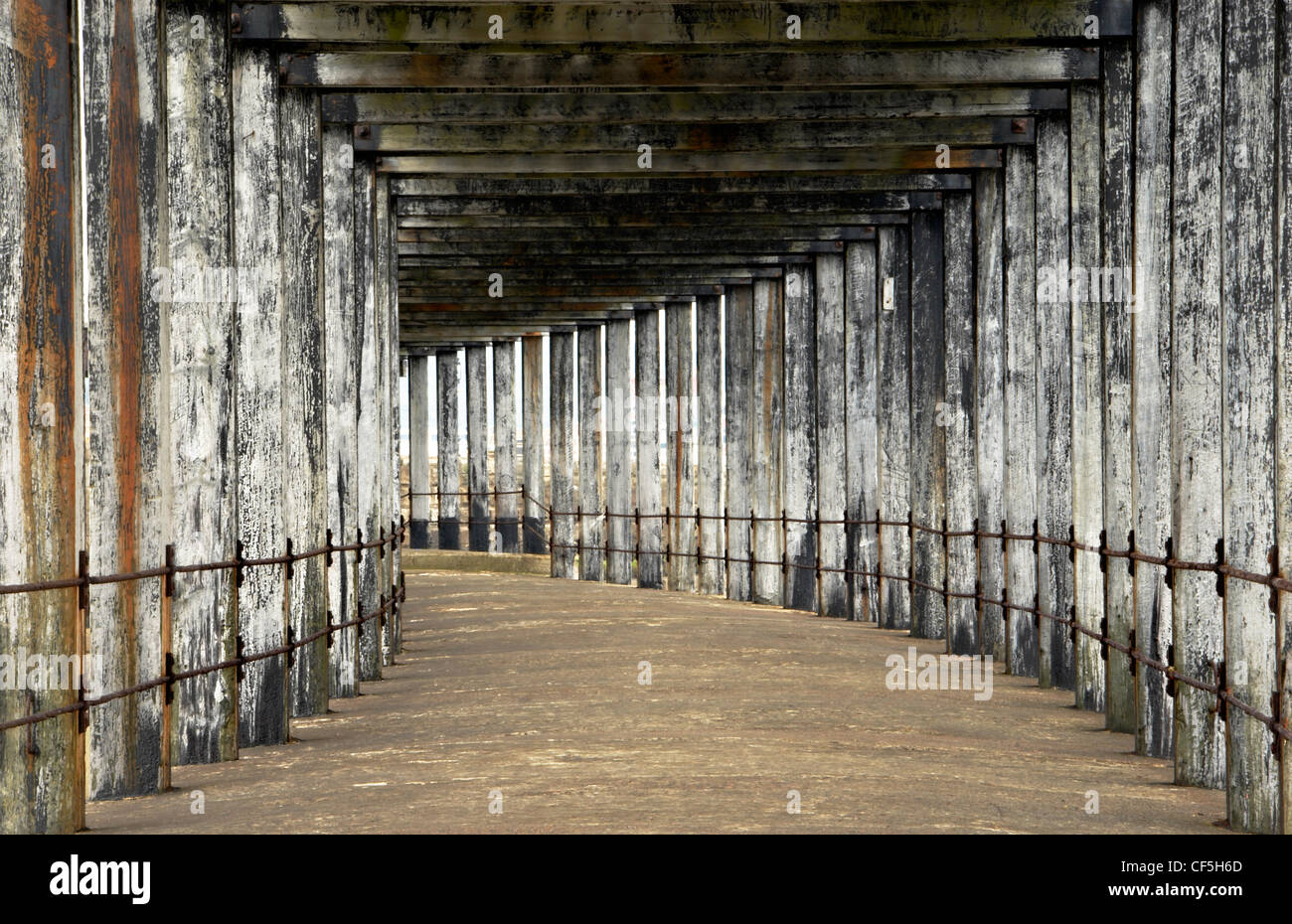 Underneath structure of Whitby Pier Stock Photo - Alamy