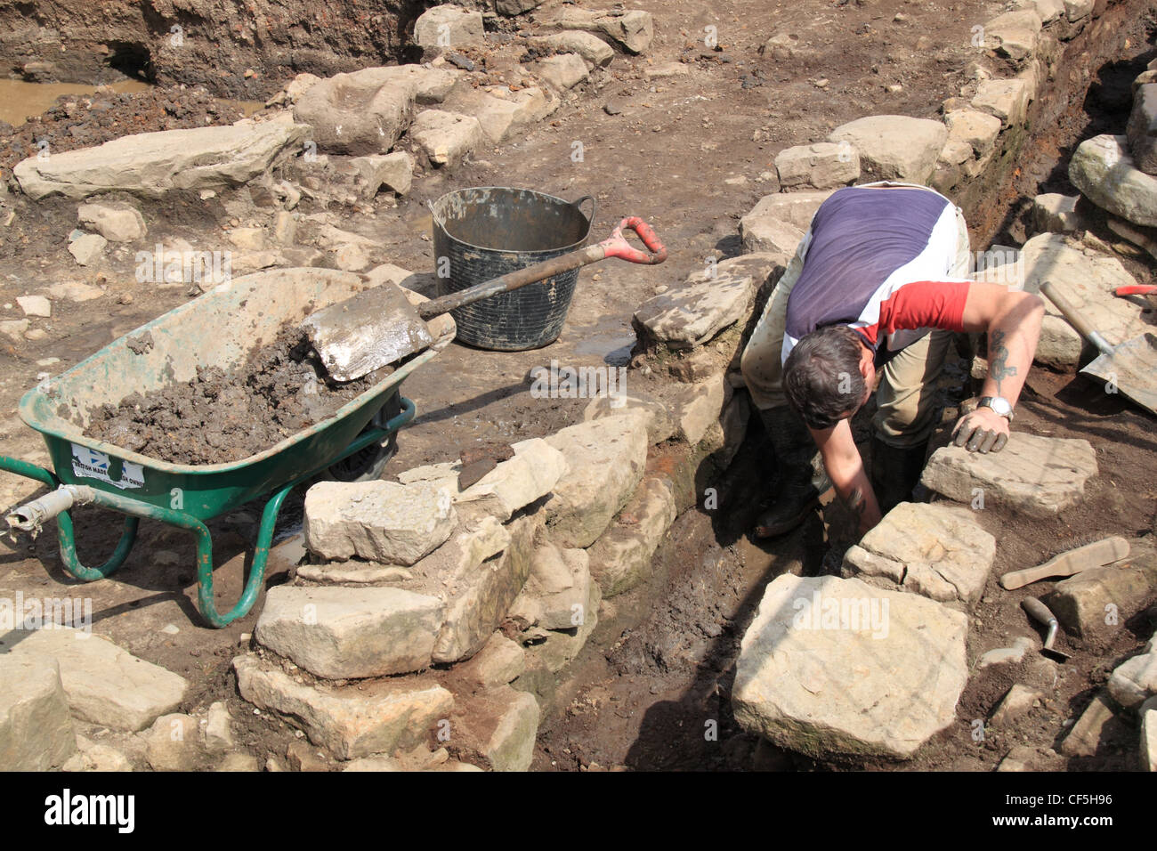 Archaeological dig at Vindolanda Roman Fort, Hadrian's Wall ...