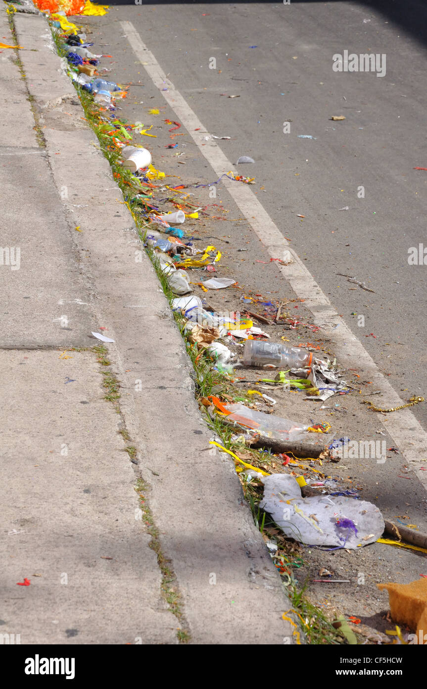 Dirty street after New Year's Junkanoo parade, Nassau, Bahamas Stock ...