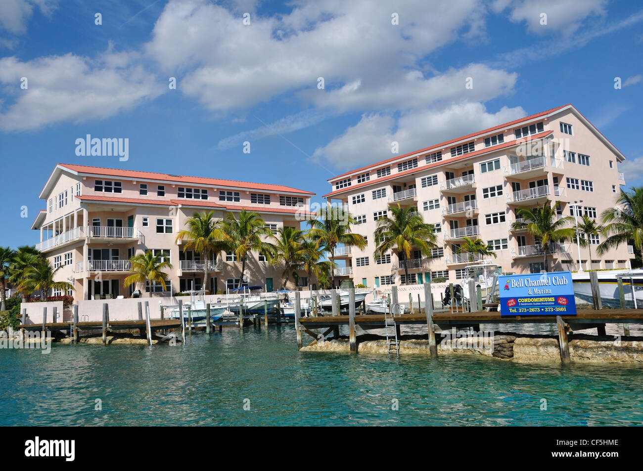 Bell Channel Club & Marina condos, Lucaya beach, Bahamas Stock Photo ...