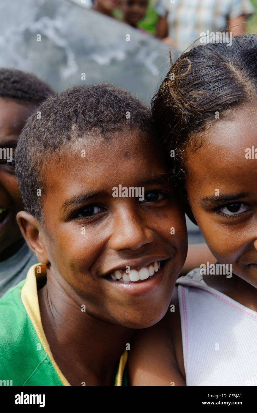 Children in Achada Fuma, Fogo Island, Cape Verde Islands, Africa Stock ...