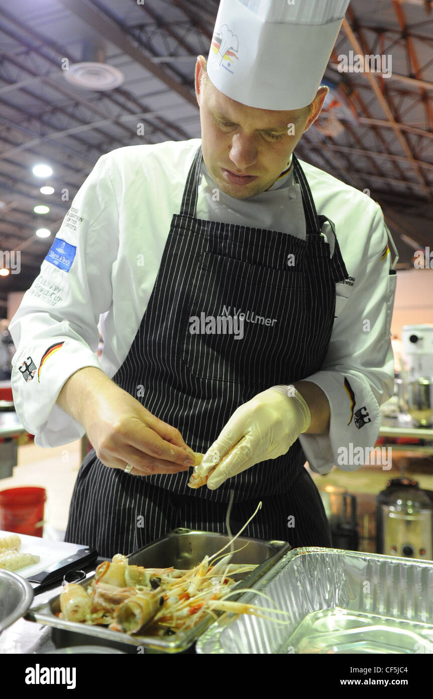German Culinary Team chef prepares ingredients for the International 2 ...