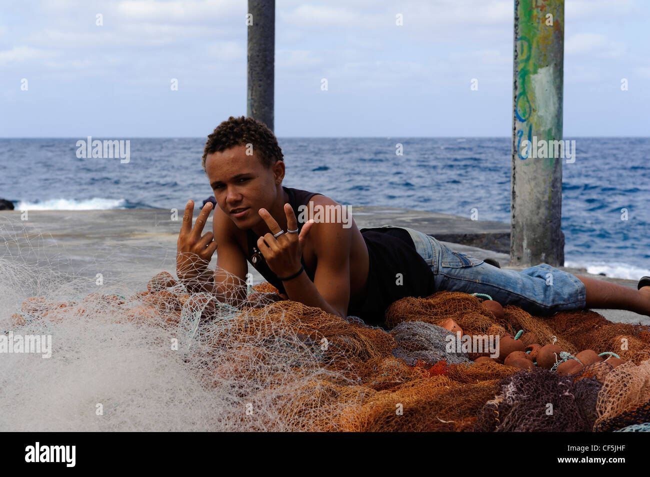Port of Mosteiros, Fogo Island, Cape Verde Islands, Africa Stock Photo ...