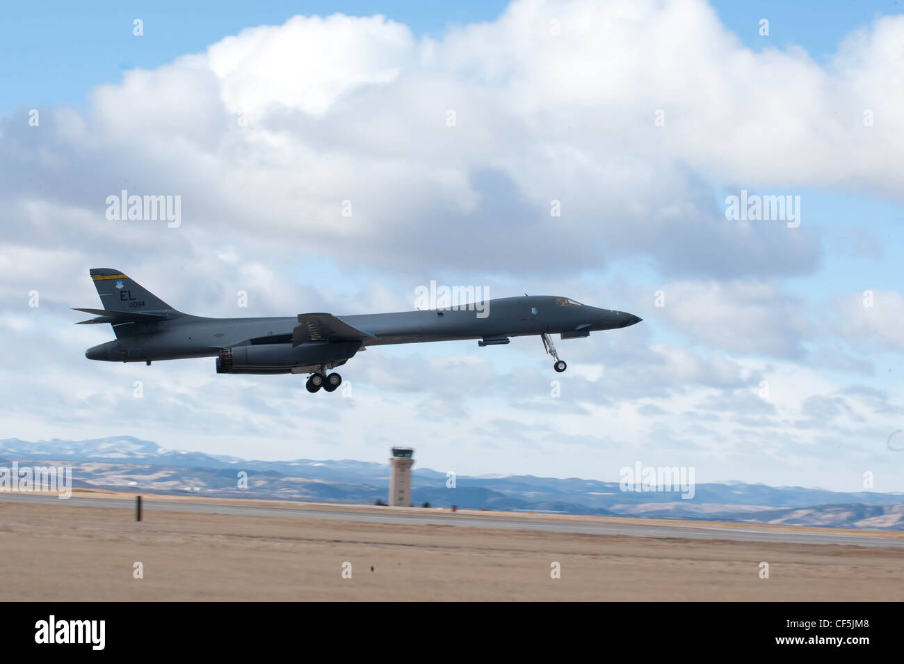 B 1 bomber takes off from ellsworth air force base hi-res stock ...