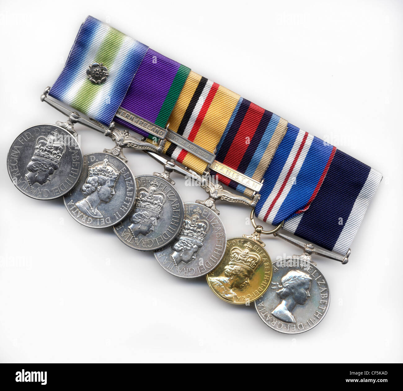 Group of British campaign medals including Falklands, NI, Iraq and ...