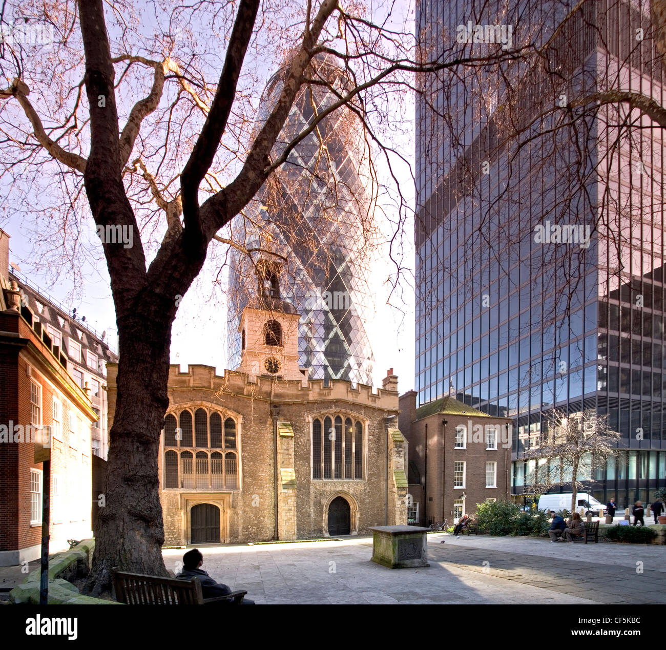 Partial view of 30 St Mary Axe building. Infamously known as 'the ...