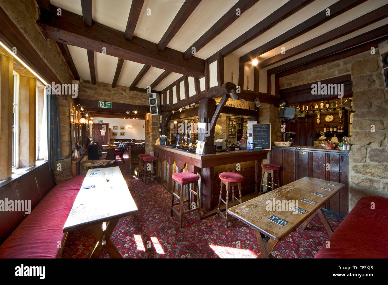 The Interior of a traditional British country pub. Around 90% of beer ...