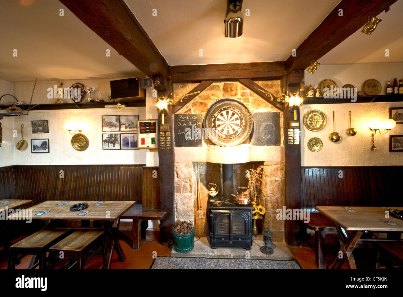 The Interior of a traditional British country pub. Around 90% of beer ...