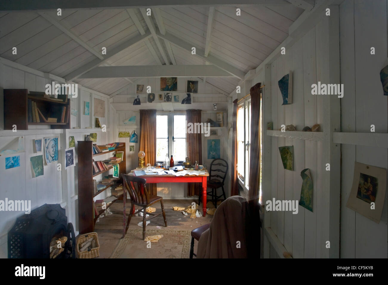 The Dylan Thomas boat house in Laugharne. Dylan Thomas lived in the ...