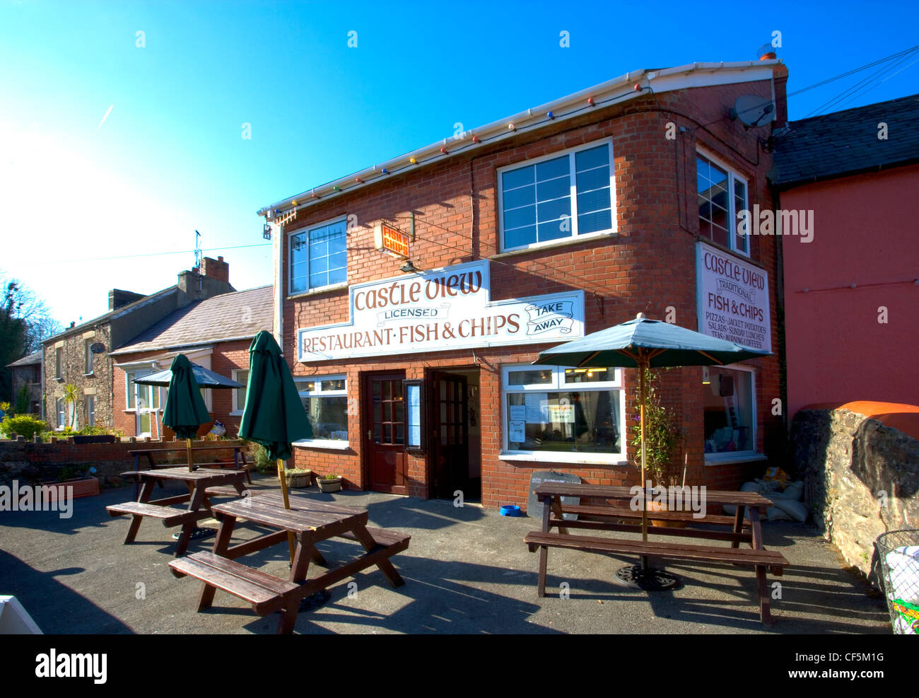 Exterior view of Castle View chip shop in Llaughaune. The record for ...
