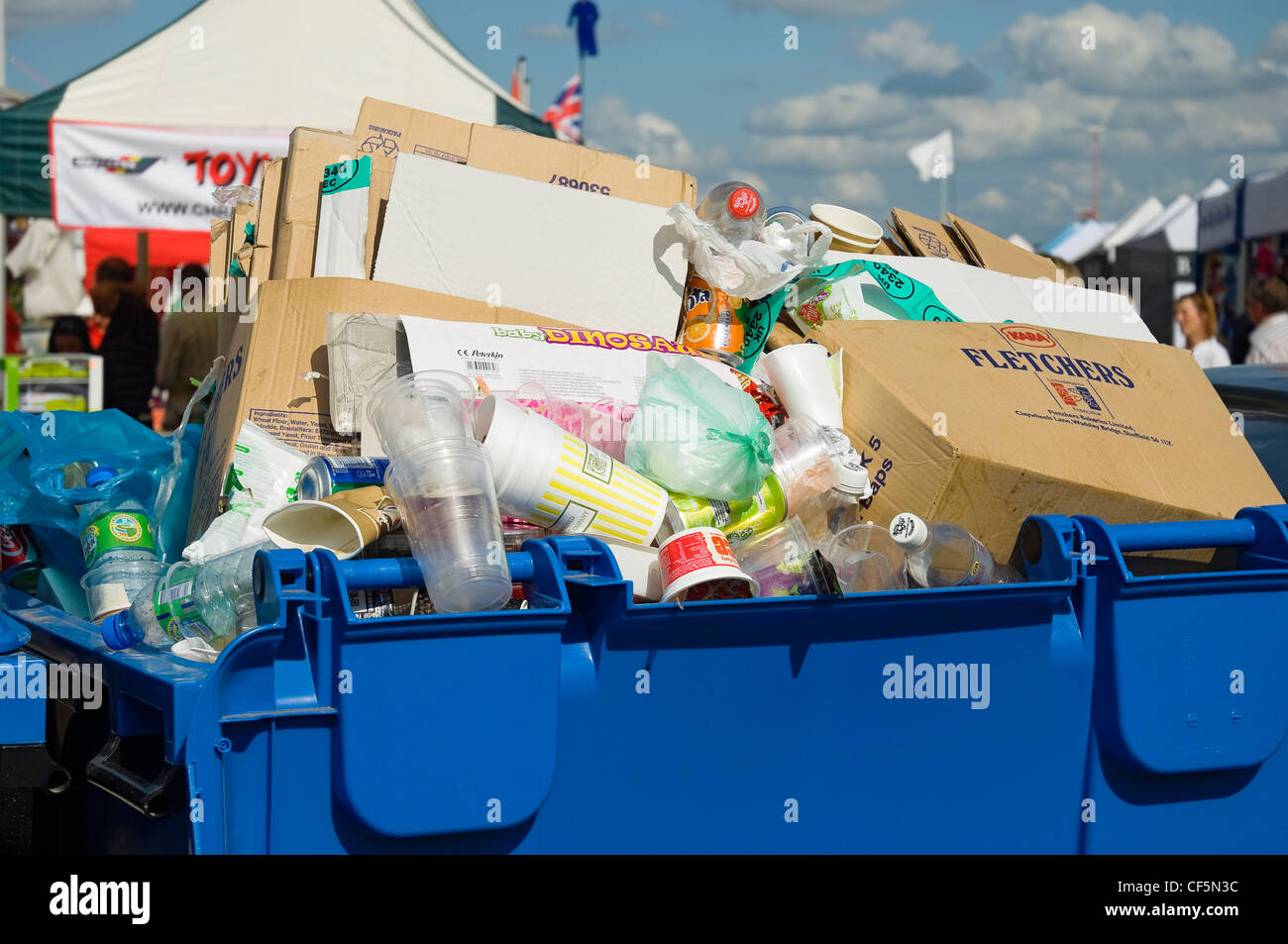 Skip containing items for recycling Stock Photo - Alamy