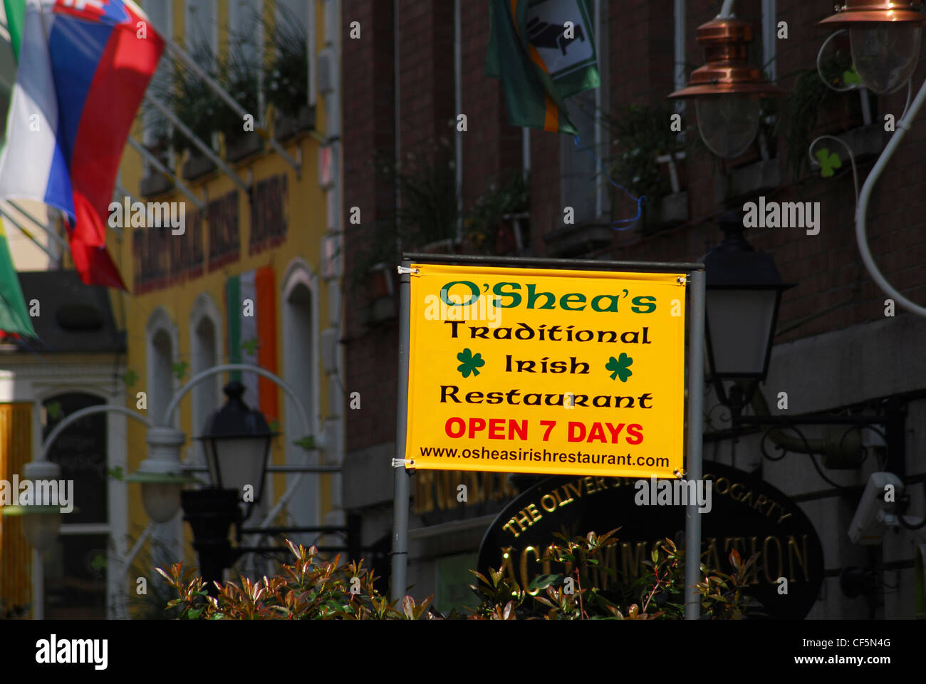 A sign for O'Shea's Restaurant in Dublin Stock Photo - Alamy