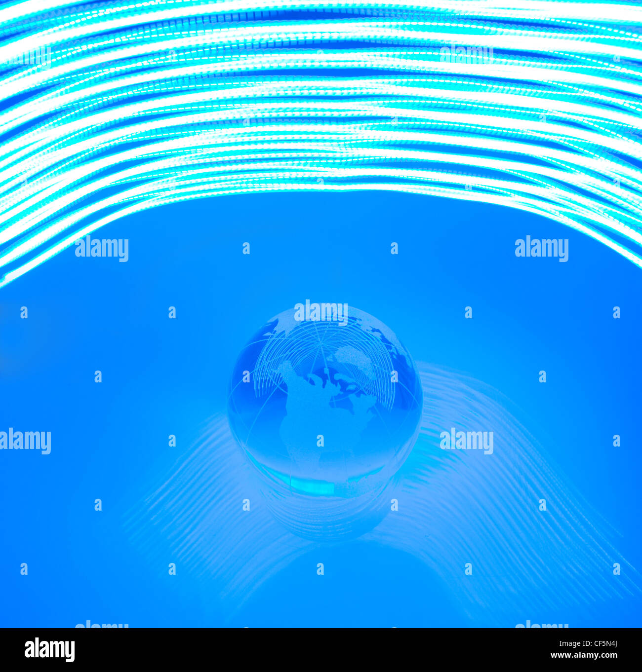 planet in the rays - abstract technology background Stock Photo - Alamy