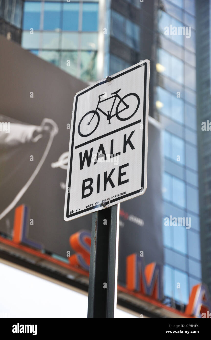 Walk Bike sign, New York City, USA Stock Photo - Alamy