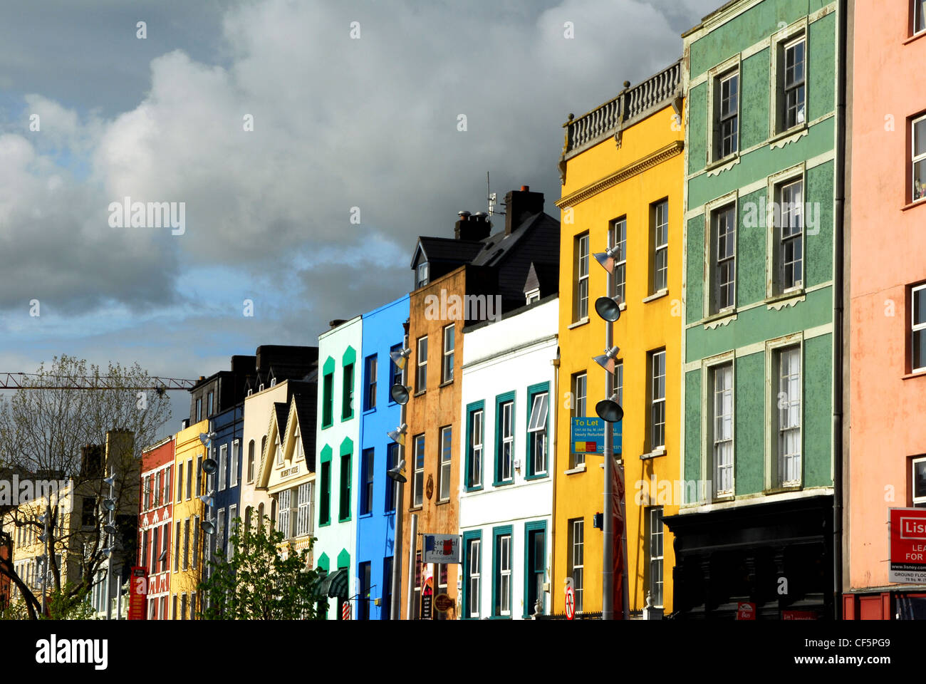 Colourful buildings from a street scene in central Cork Stock Photo - Alamy