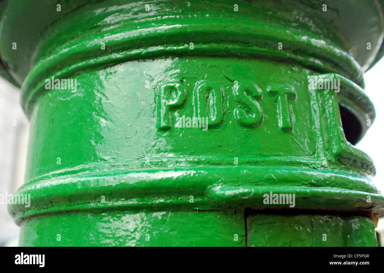 Close up of a green post box in Cork Stock Photo - Alamy