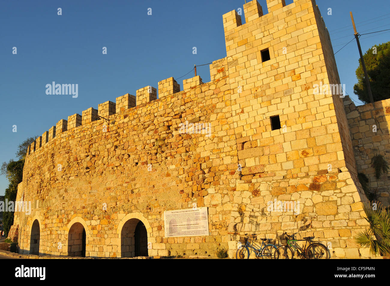 the city walls of foca and five doors castle - turkey Stock Photo - Alamy