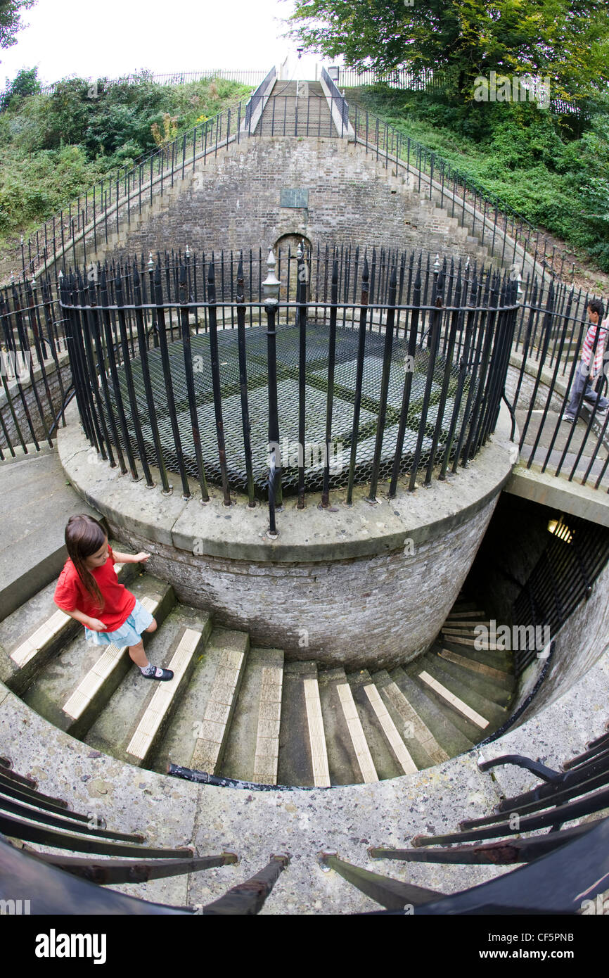 The Grand Shaft, triple spiral staircase in Dover, Kent Stock Photo - Alamy