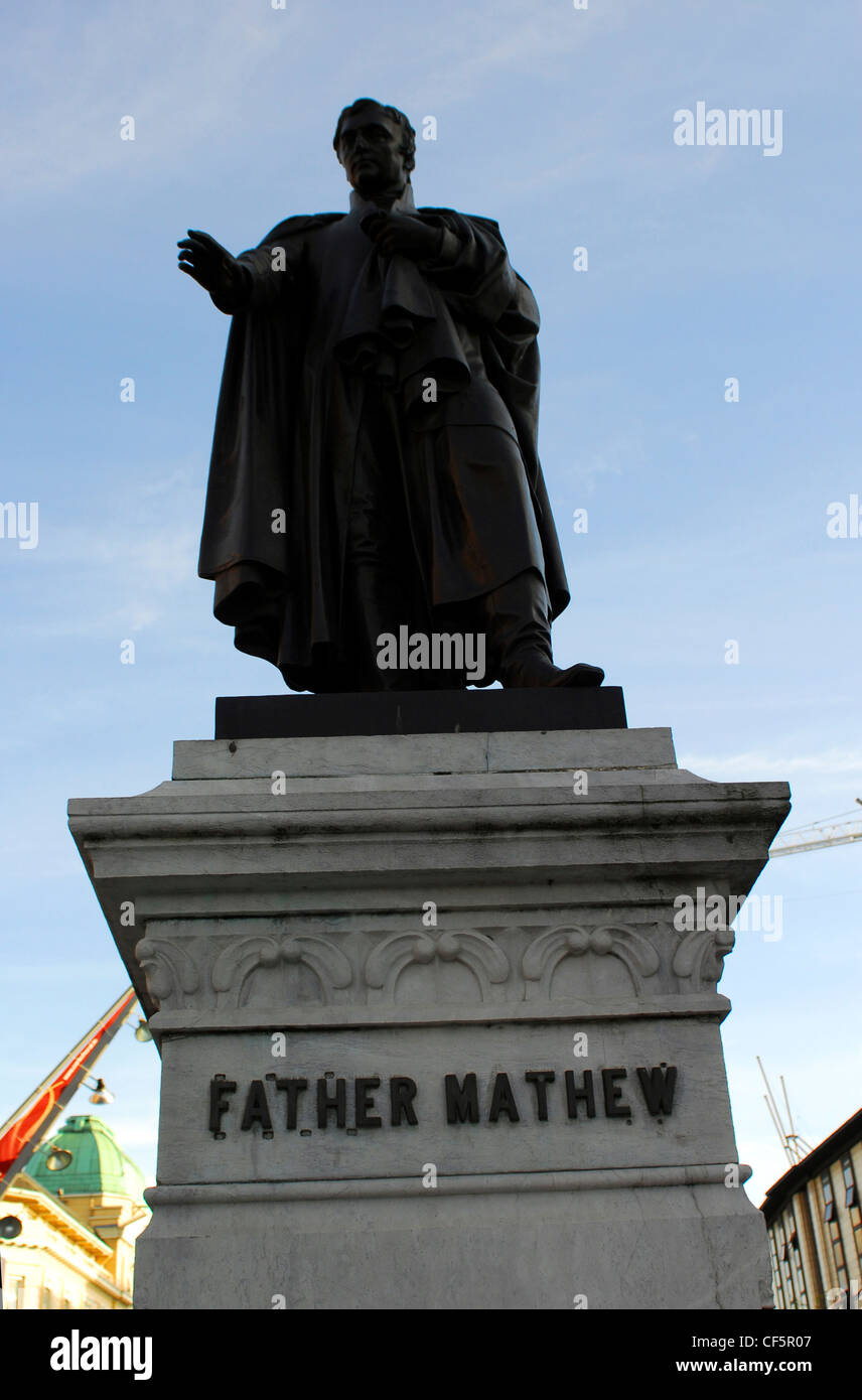 Looking up at the Father Mathew statue in central Cork Stock Photo - Alamy