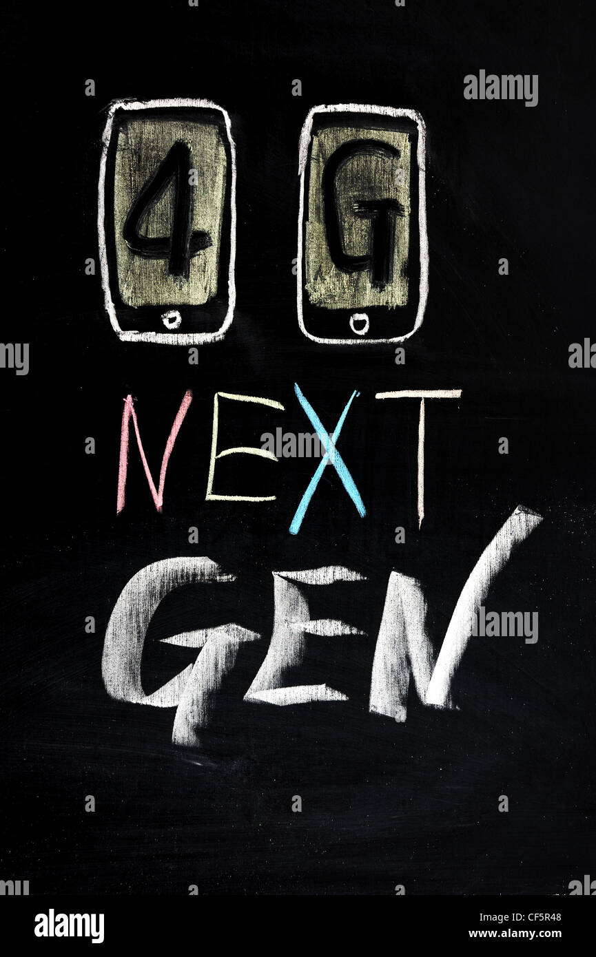 Chalk drawing - 4G, next generation mobile technology Stock Photo - Alamy