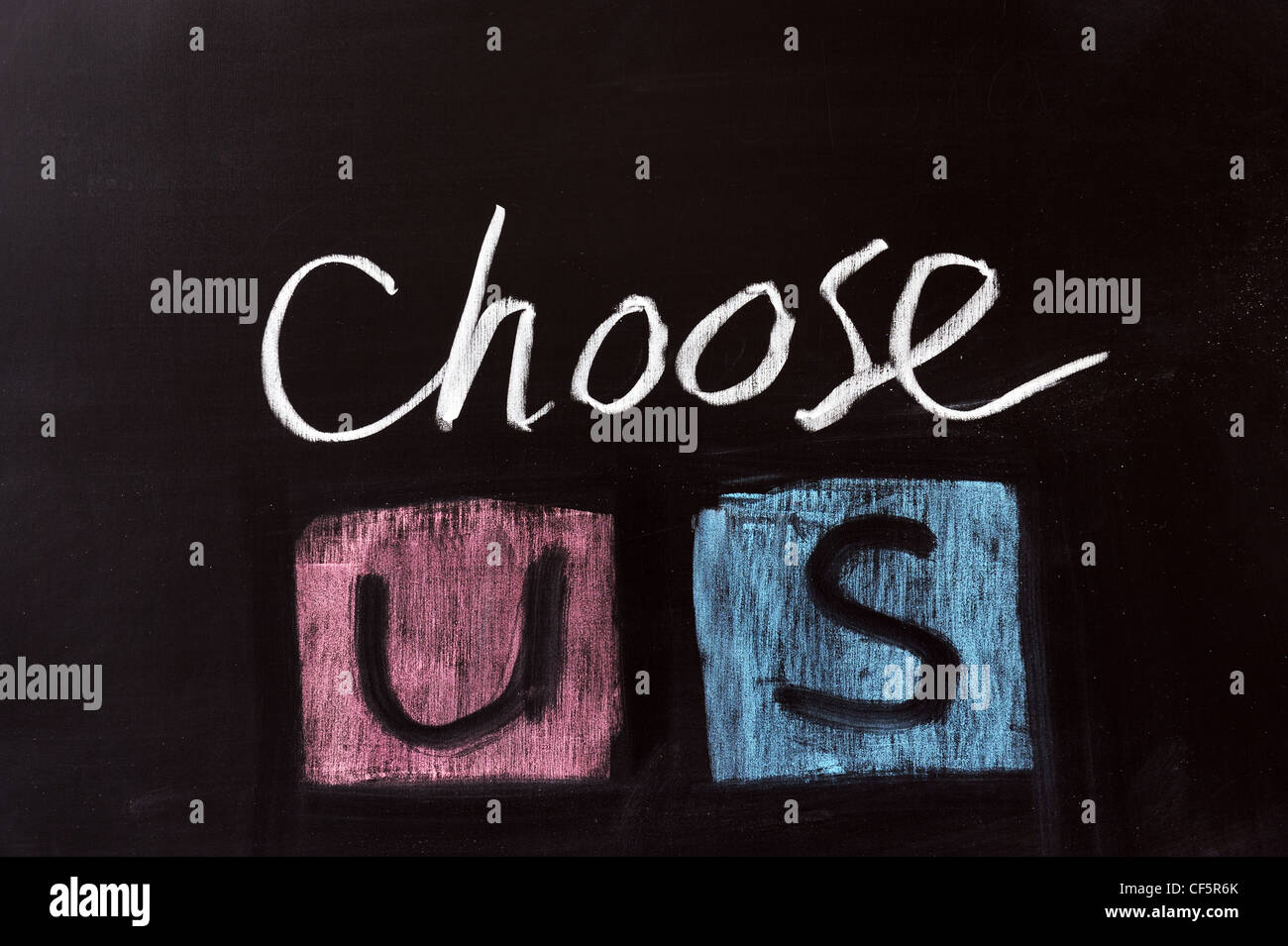 Chalk drawing - Choose us Stock Photo - Alamy