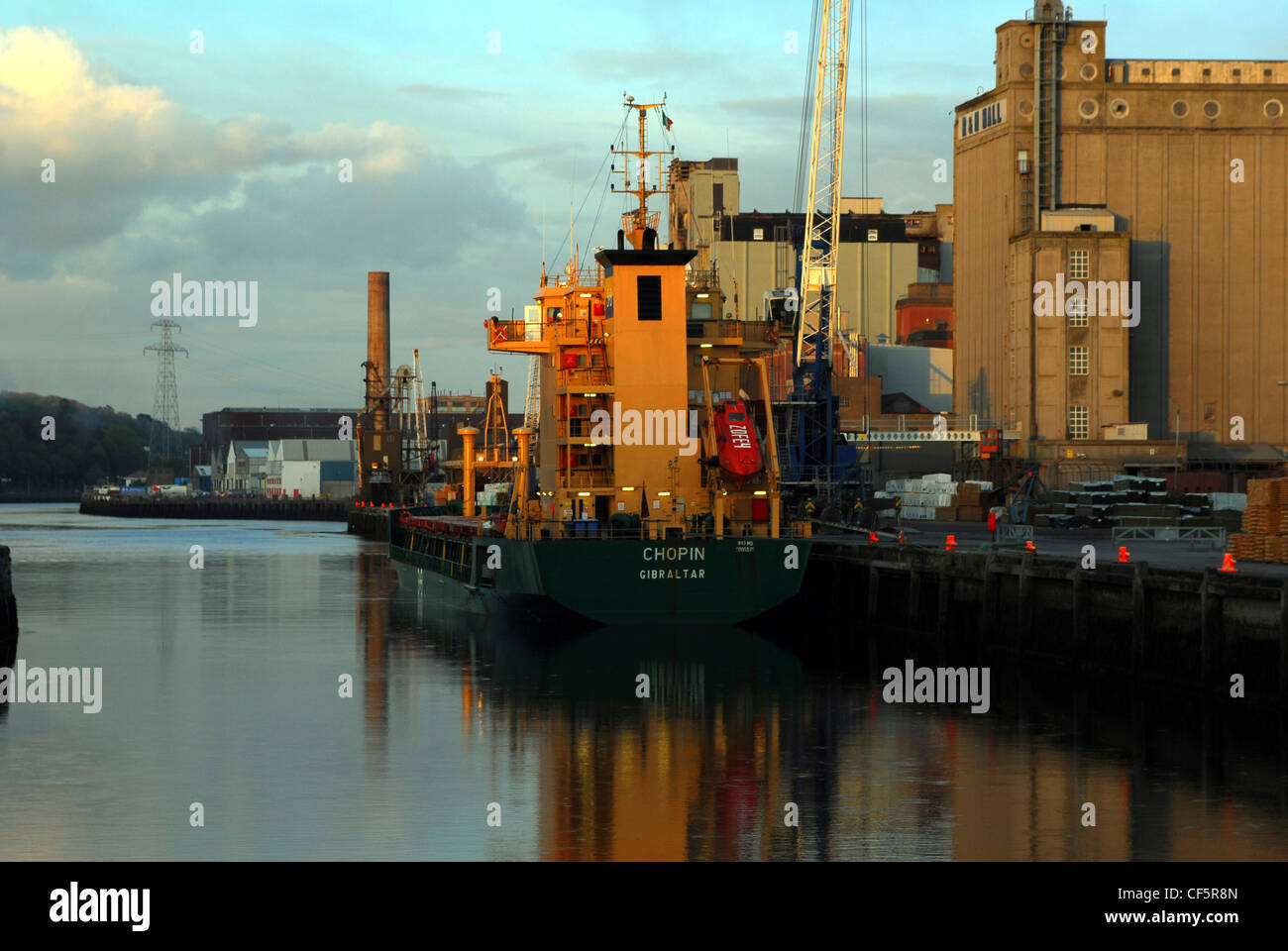 Dawn view over the docks and River Lee in Cork Stock Photo - Alamy