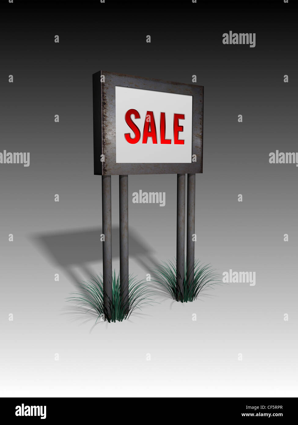 old sign board with sale text Stock Photo - Alamy
