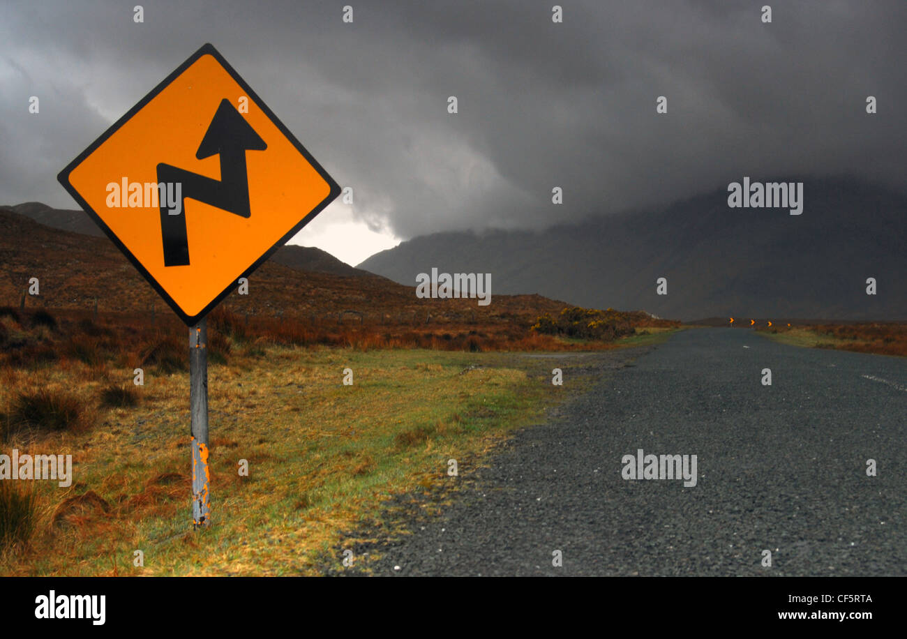 A road running through the Partry Mountains in County Mayo Stock Photo ...