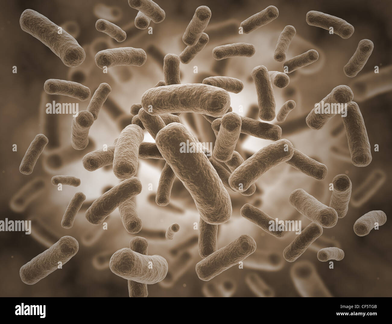 Bacteria cells close up 3d render Stock Photo - Alamy
