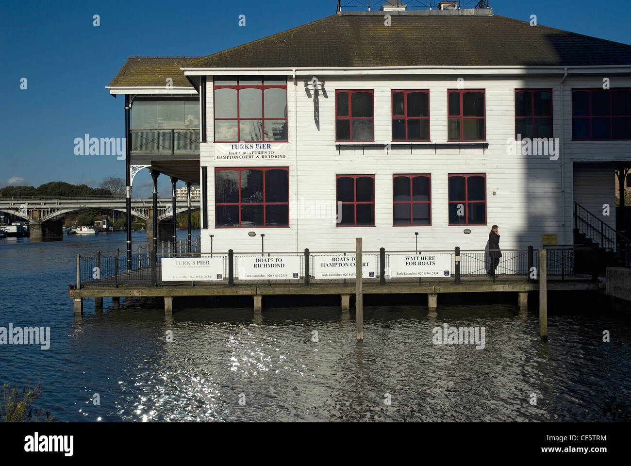 Turks Pier, one of two river piers on the Thames at Kingston upon ...