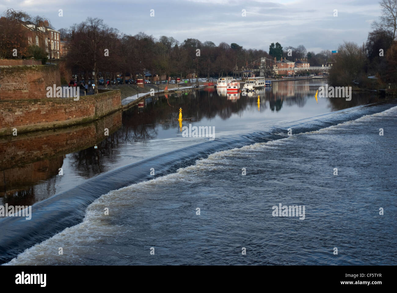 Weir on the River Dee at Chester Stock Photo - Alamy