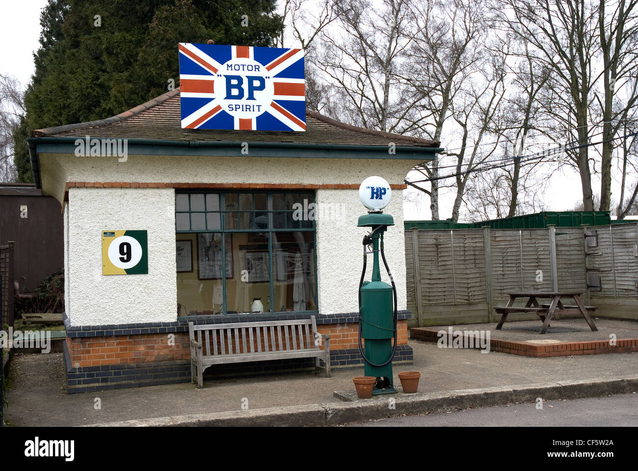 The BP petrol pagoda restored to its 1920's appearance at Brooklands ...