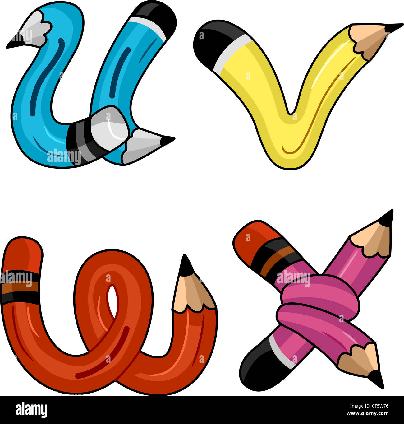 Illustration of Pencils Shaped Like Letters of the Alphabet Stock Photo ...