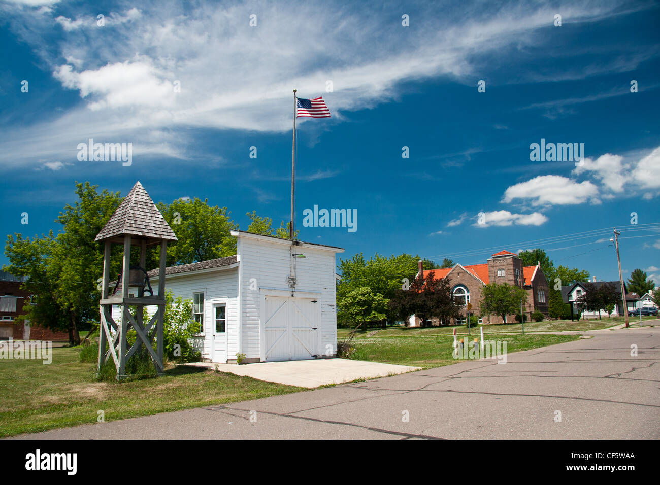 Old fire hall at Grasston, Minnesota - built in 1912 Stock Photo - Alamy