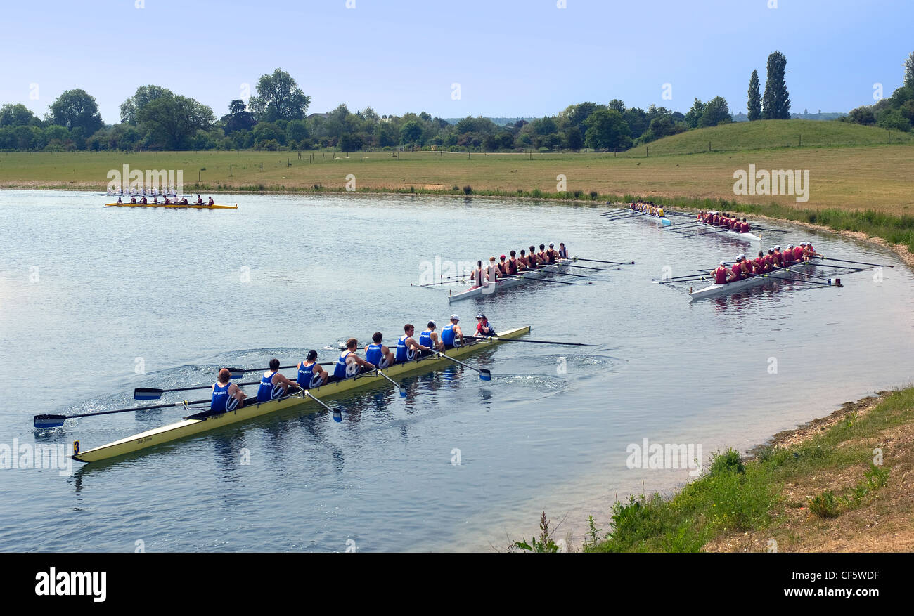 Crews assembling for the start of a race at Eton Dorney, the venue for ...