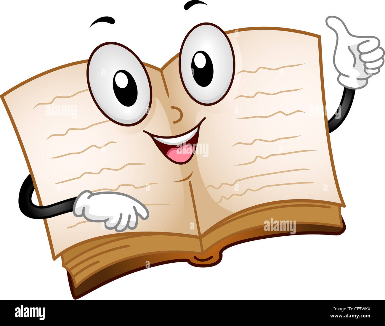 Illustration of an Open Book Mascot Stock Photo - Alamy