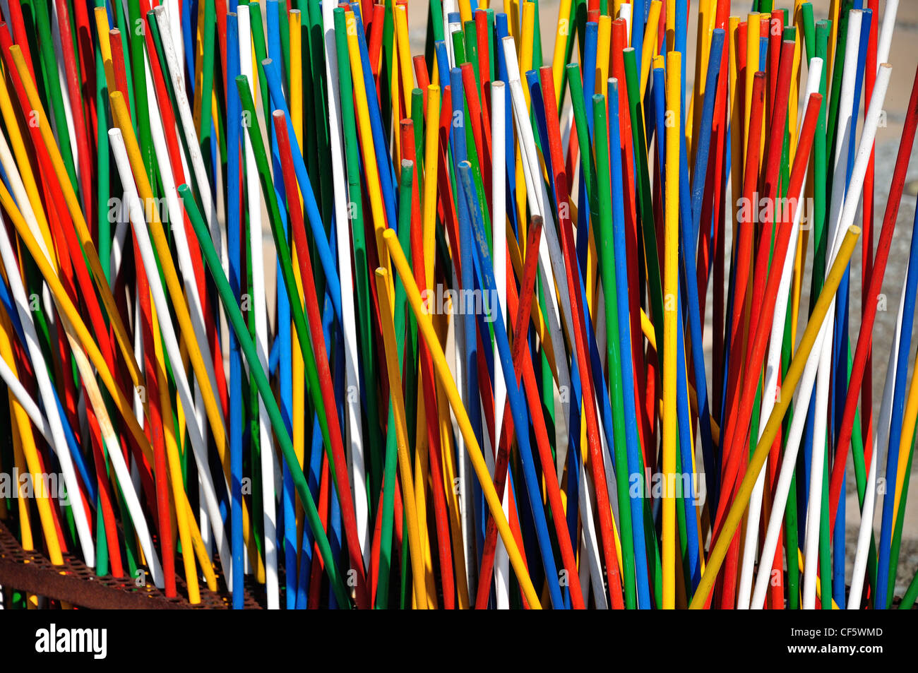 Colourful police canes at The Apartheid Museum, Johannesburg, Gauteng ...